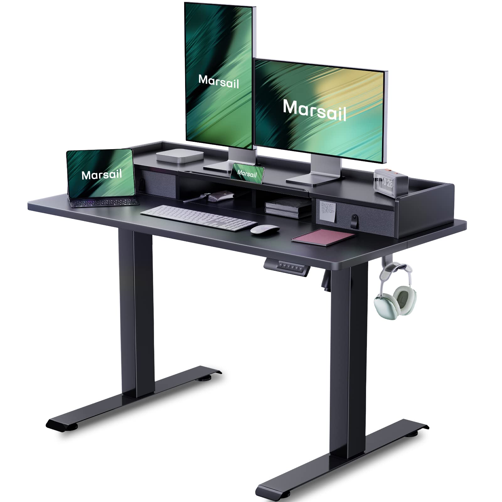 Amazon.com: Marsail Electric Standing Desk with Dual Drawers, 55x24 ...