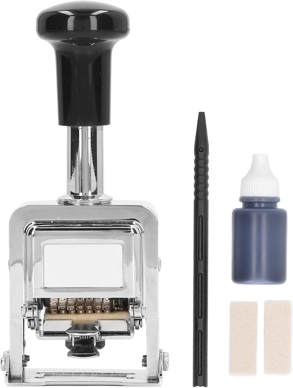 Amazon.com: 7 Digits Rubber Number Stamp, Automatic Numbering Machine ...