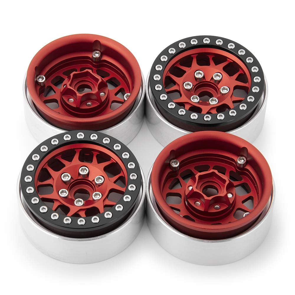 Snapklik.com : RCLIONS Aluminum Metal 1.9" Beadlock Wheels Rims For 1 ...