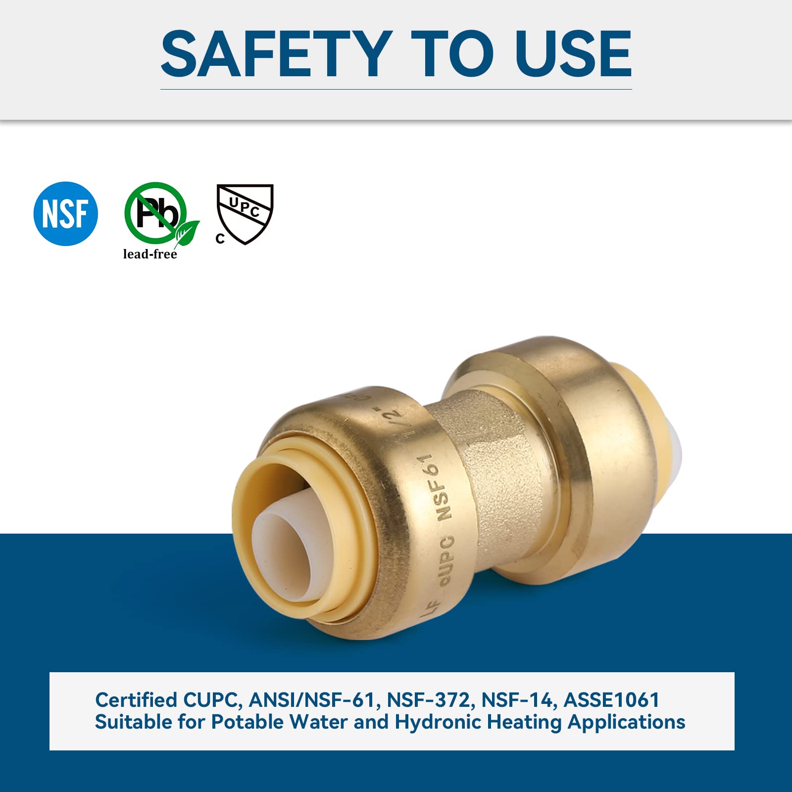 Snapklik.com : GUOFIS 6Pack 1/2 Inch Pushfit Straight Coupling, PEX ...