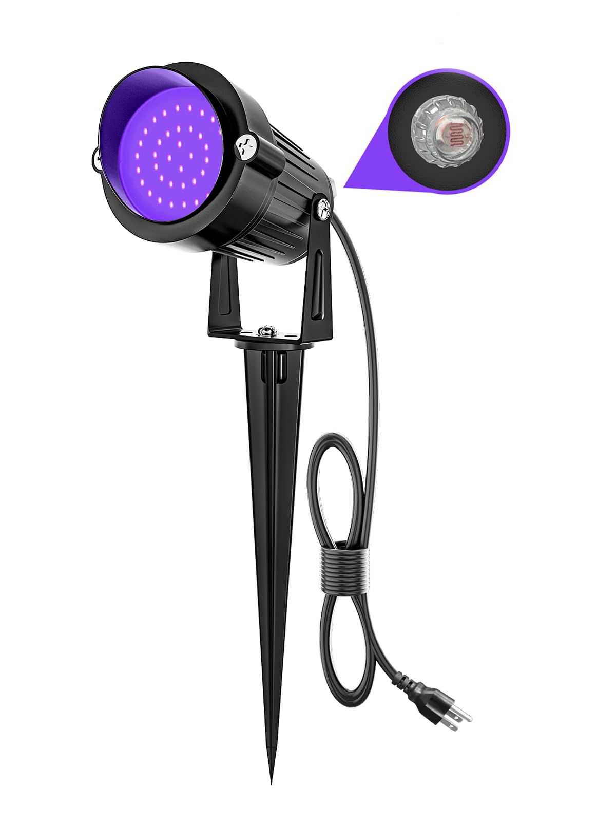 ZUCKEO Halloween Outdoor Black Light Spotlight LED Blacklight, 15W Dusk ...