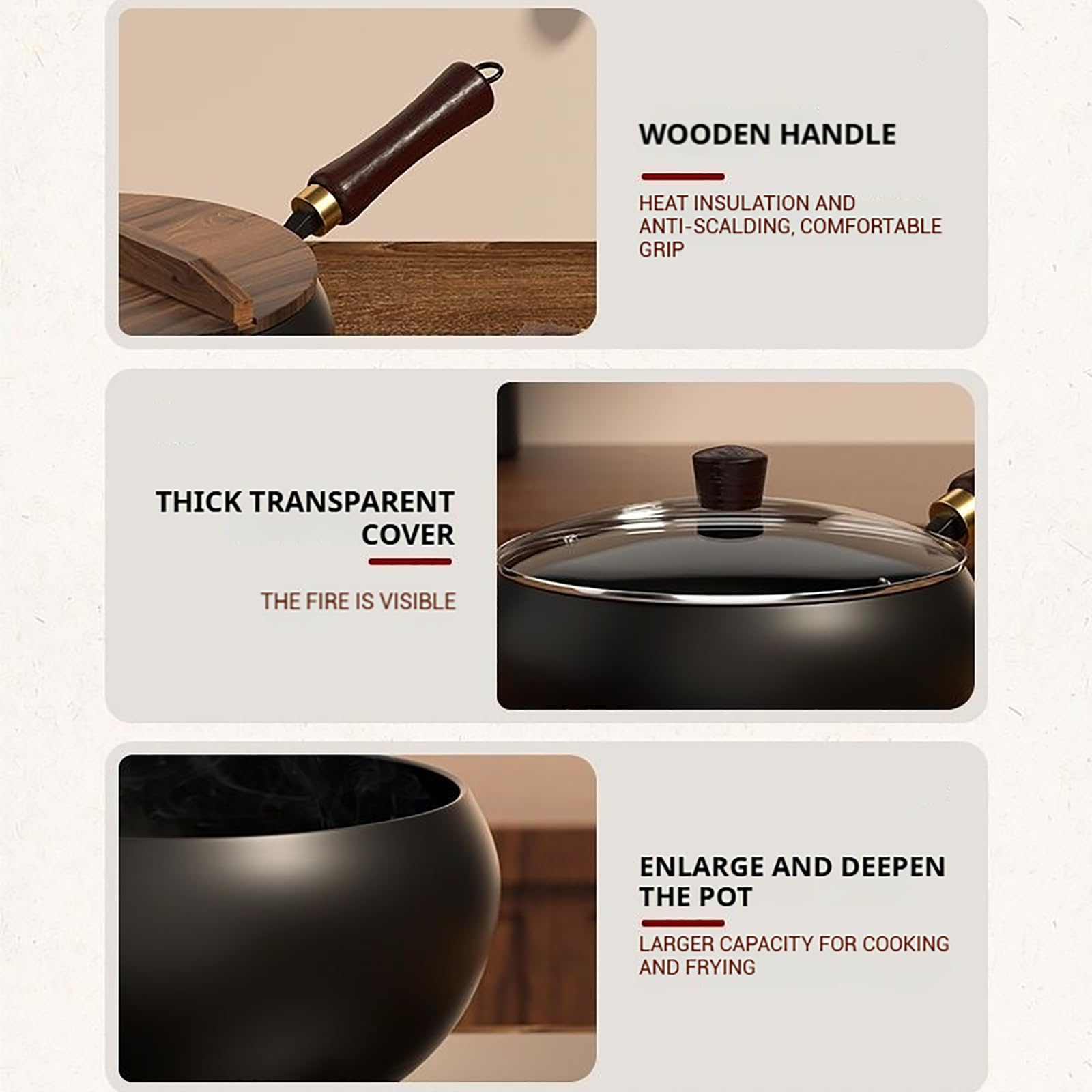 Iron Pan With Glass Lid Hand-Forged Japanese Iron Pan - 26cm Uncoated ...