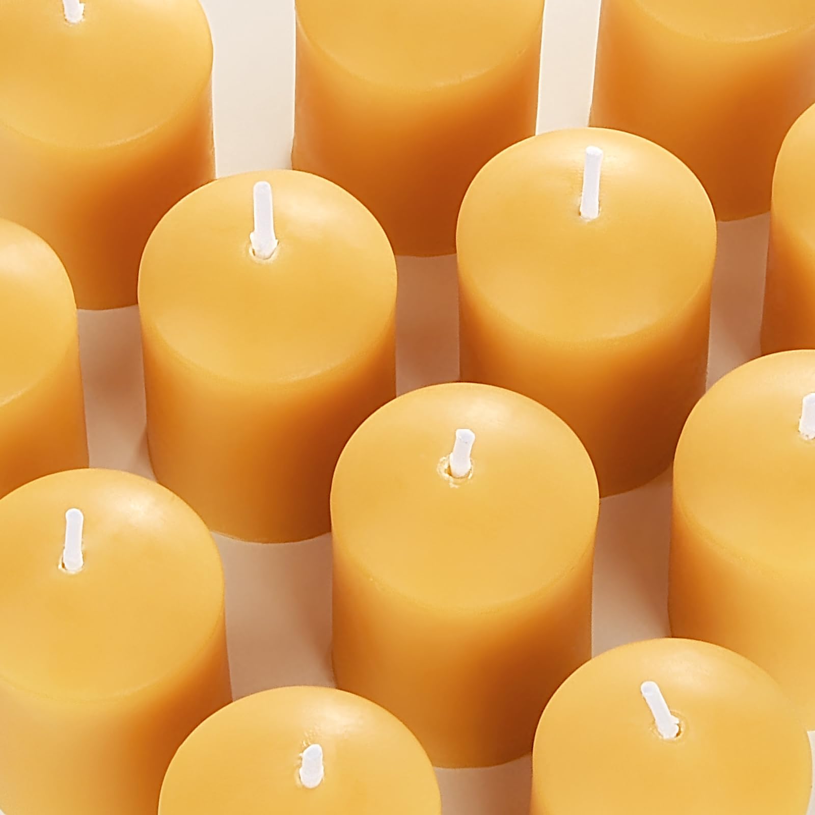 Amazon.com: TELOSMA Pure Natural Beeswax Votive Candles - Mini Beeswax ...