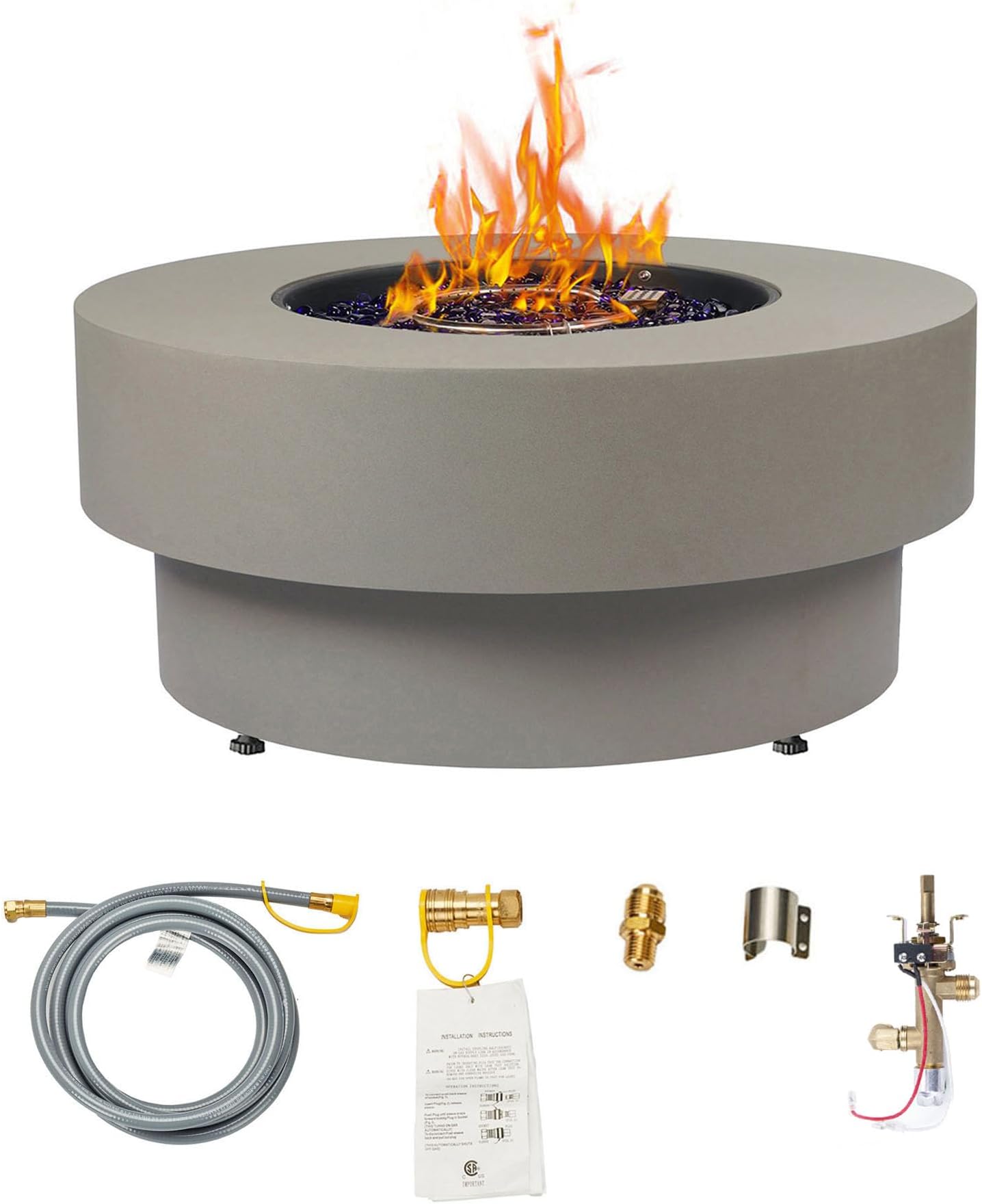 Amazon.com : SUNBURY Outdoor 40" Propane Fire Pit Table, 50,000 BTU ...