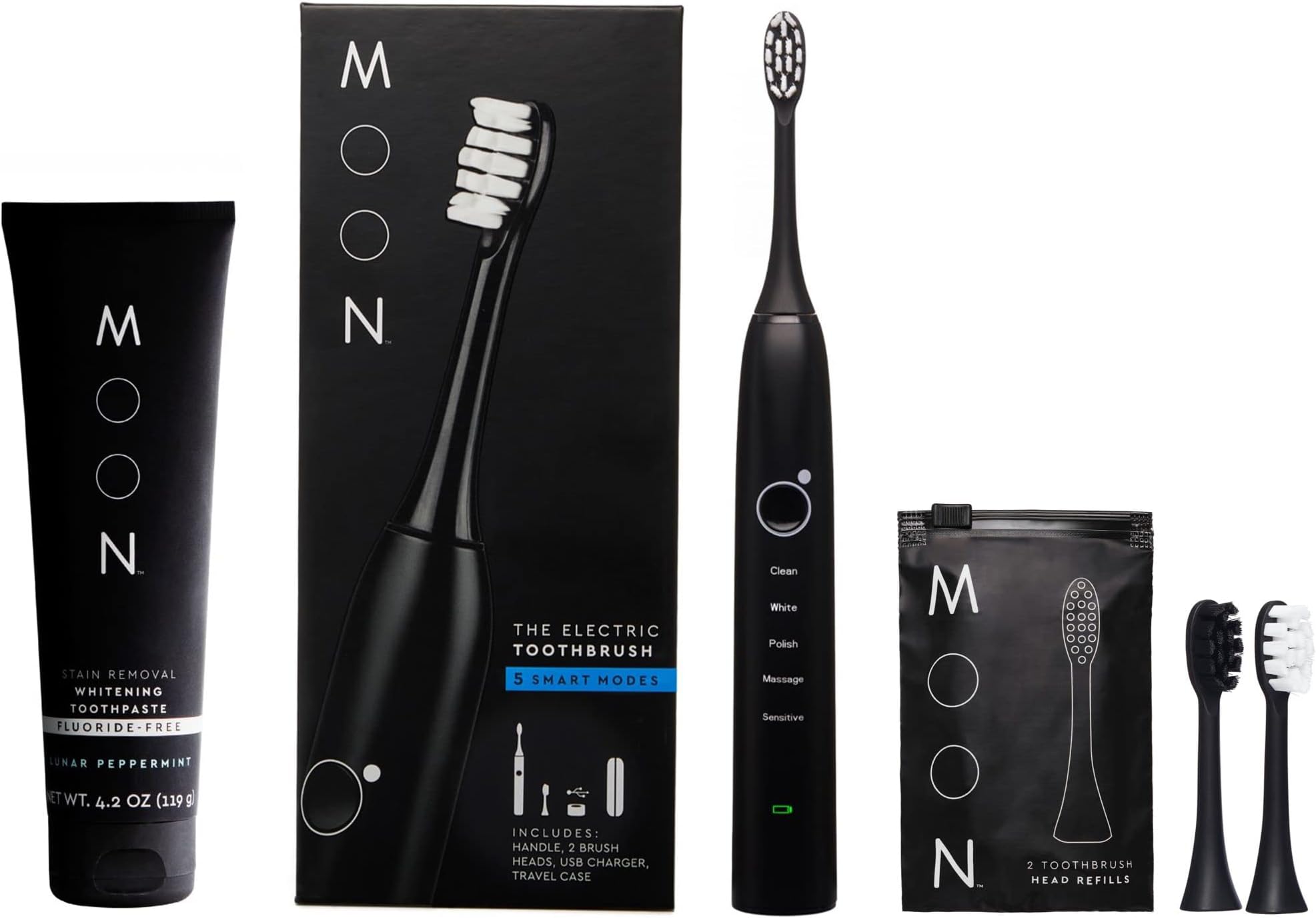 Amazon.com: MOON Sonic Electric Toothbrush Rechargeable with Extra ...