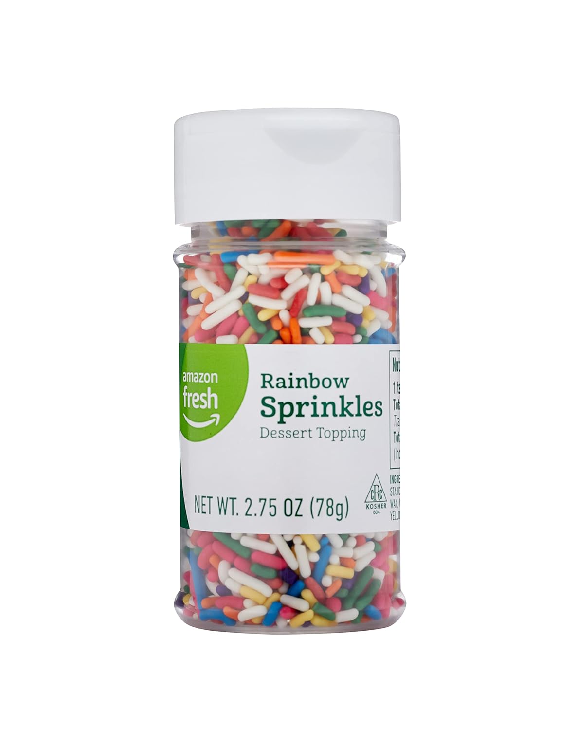 Amazon.com: Amazon Fresh, Rainbow Sprinkles Dessert Topping, 2.75 Oz ...