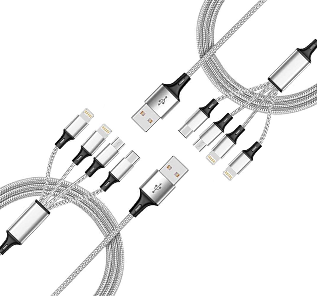 Amazon ELUUGIE 2 Packs 6ft 4 In 1 USB Cable Multi Charger Cable amazon-eluugie-2-packs-6ft-4-in-1-usb-cable-multi-charger-cable