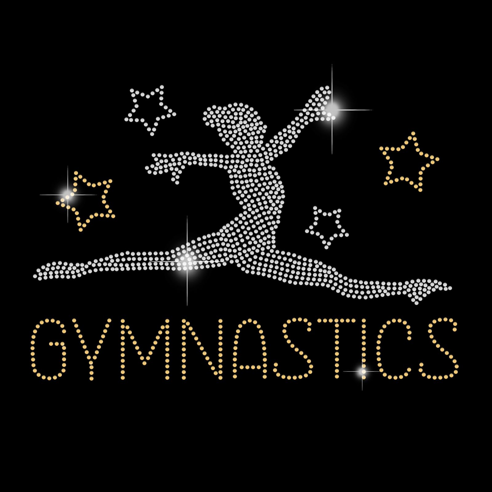 Amazon.com: SUPERDANT Iron on Rhinestones Gymnastics Moves Transfer ...
