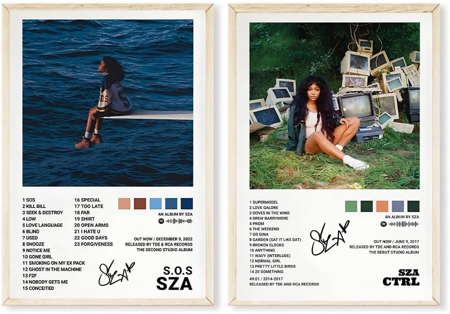 Amazon.com: ZONTO SZA Posters for Room Aesthetic Ctrl SOS SZA Poster R&B Singer Music Album ...
