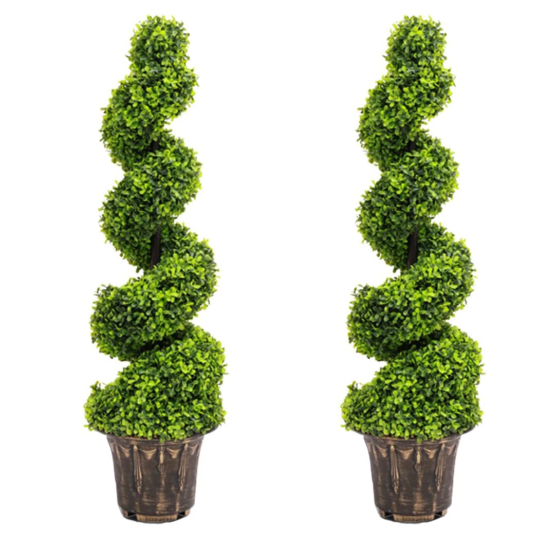SASONS 3FT ARTIFICIAL SPIRAL TWIST TREE, SWIRL TOPIARY TREES DECORATIVE ...