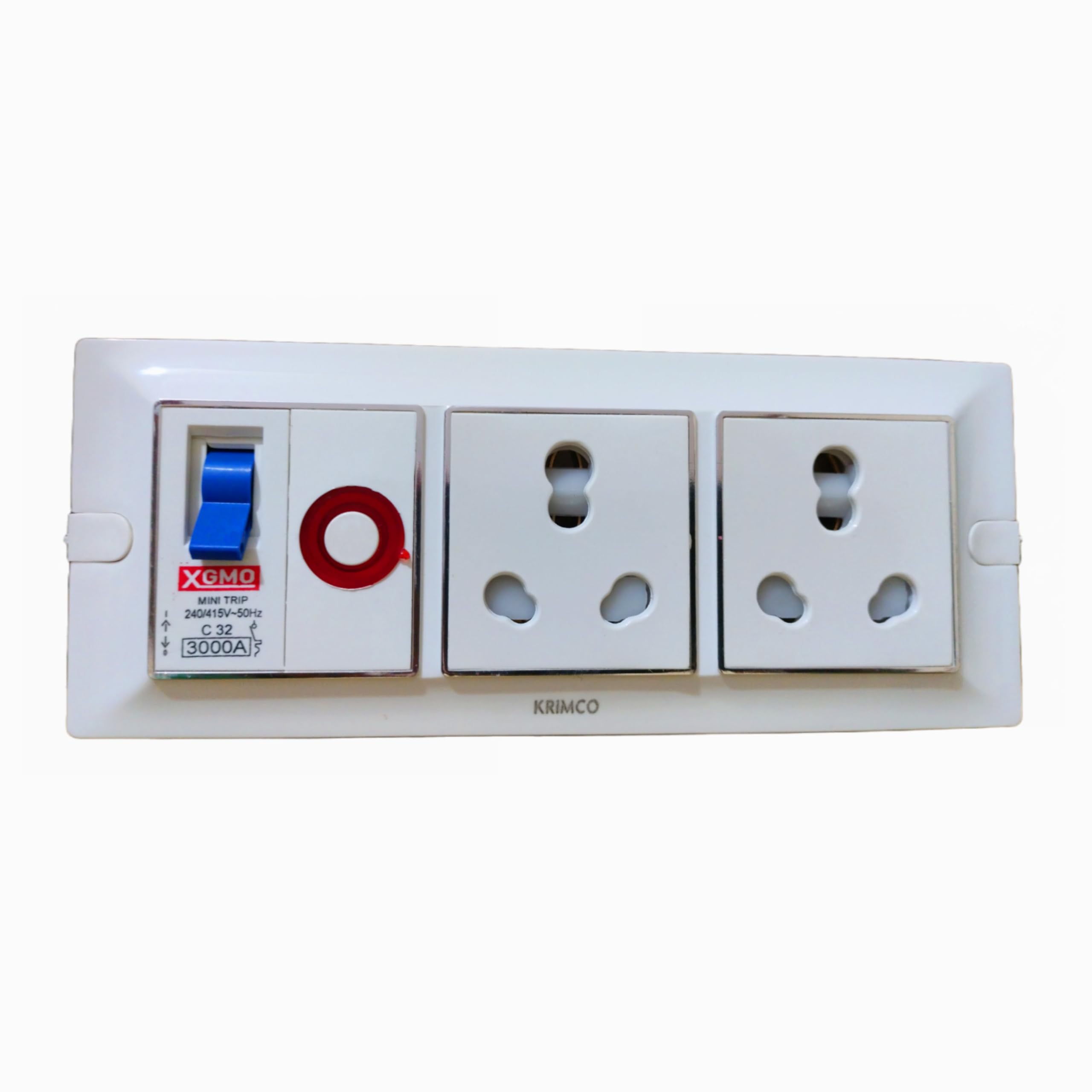 16 amp switch board modular 2 socket with MCB and indicator 25 Ampere ...