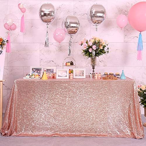 Amazon.com: Blxsif Rose Gold Sequin Tablecloth - Glitter 60x85 Inch ...