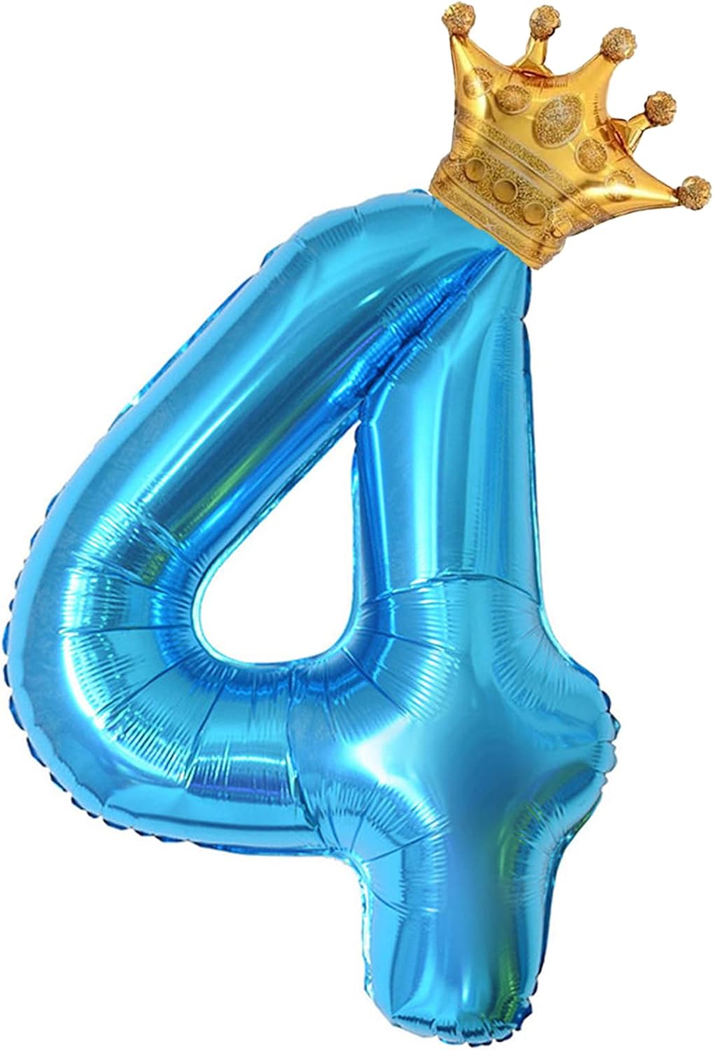 Amazon.com: 40 Inch Light Blue Number 4 and Mini Crown Balloon for 4th ...