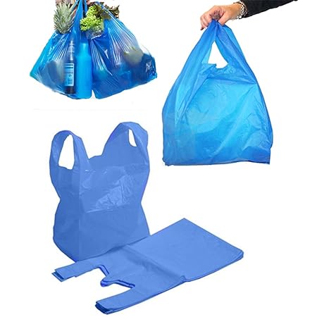Blue Plastic Carrier Bags Large Heavy Duty Vest Carrier Bags - Eco ...