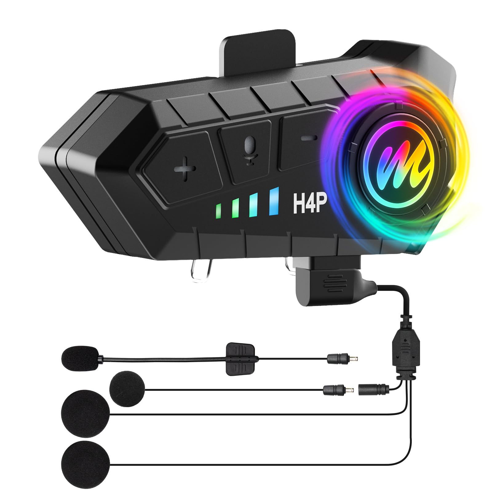 Motorcycle Helmet Headset, Moman H4 Plus【Single Use】 Motorbike Helmet ...