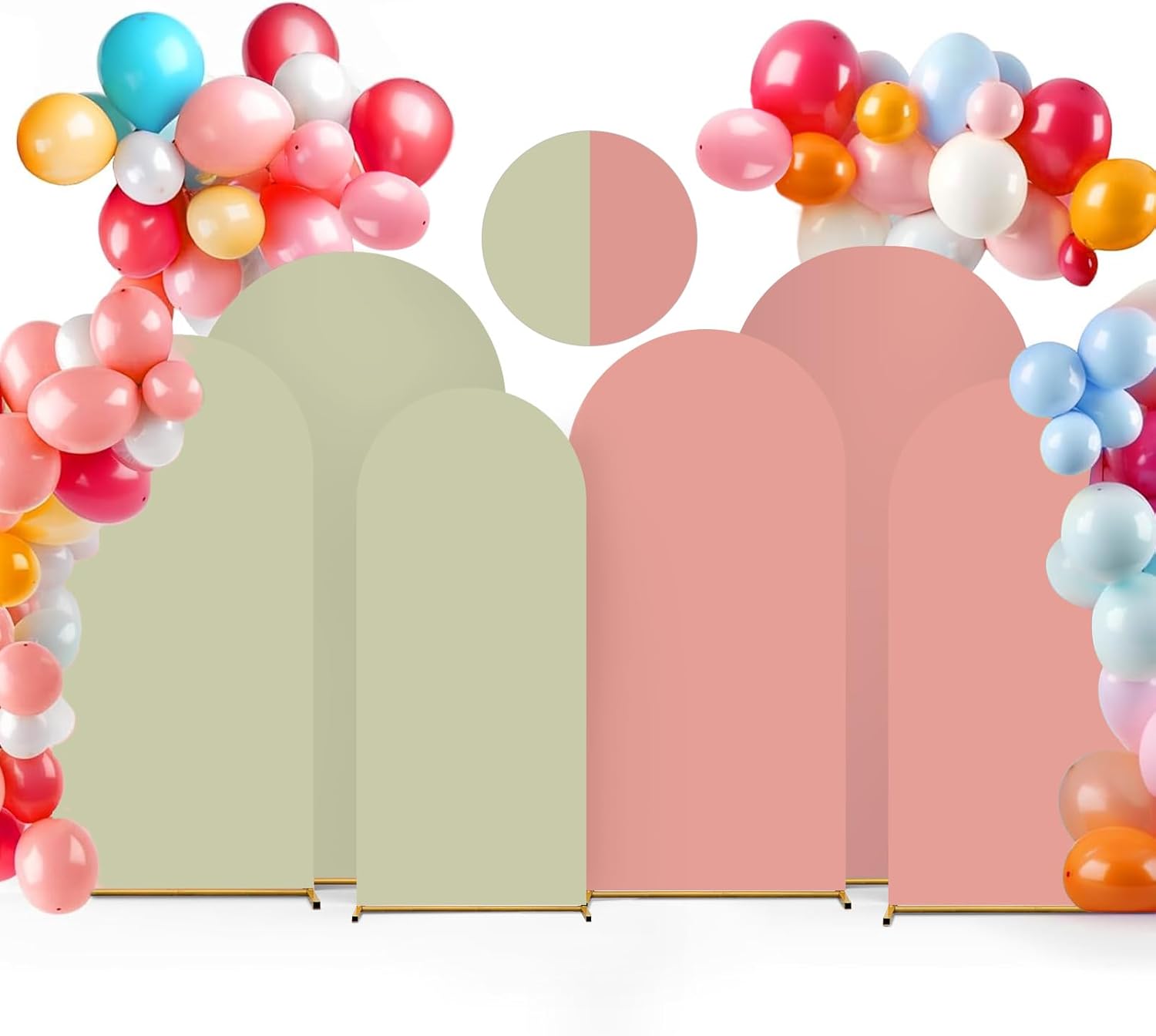 Amazon.com : Psasrm Arch Set, Double Color Wedding Arch Kit (7.2ft+6 ...