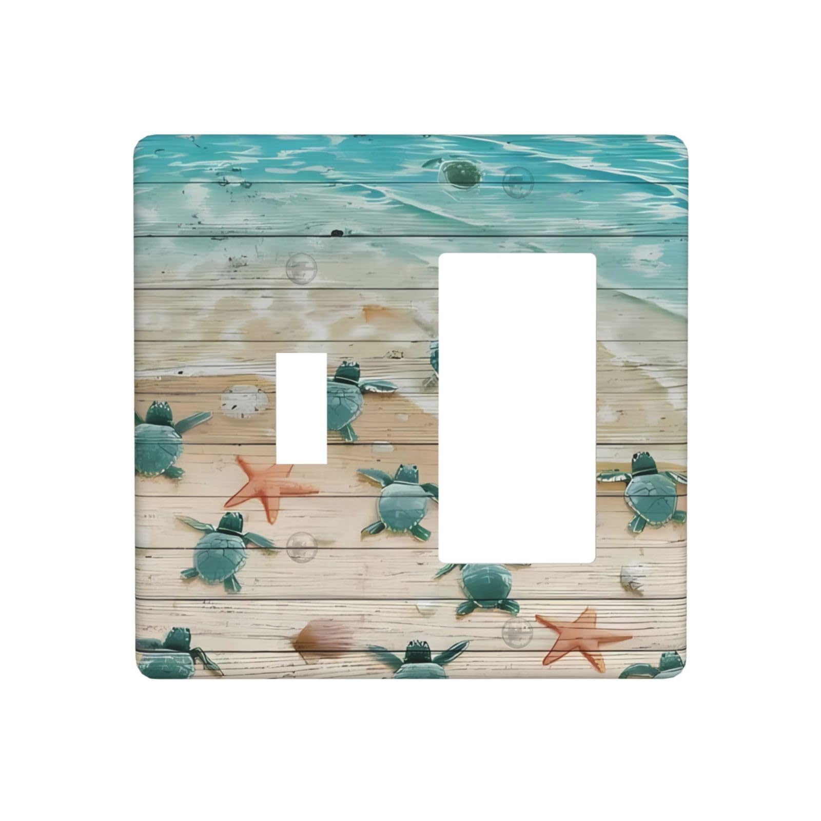 2-Gang 1-Toggle 1-Rocker/GFCI Device Combination Wallplate Art Blue ...