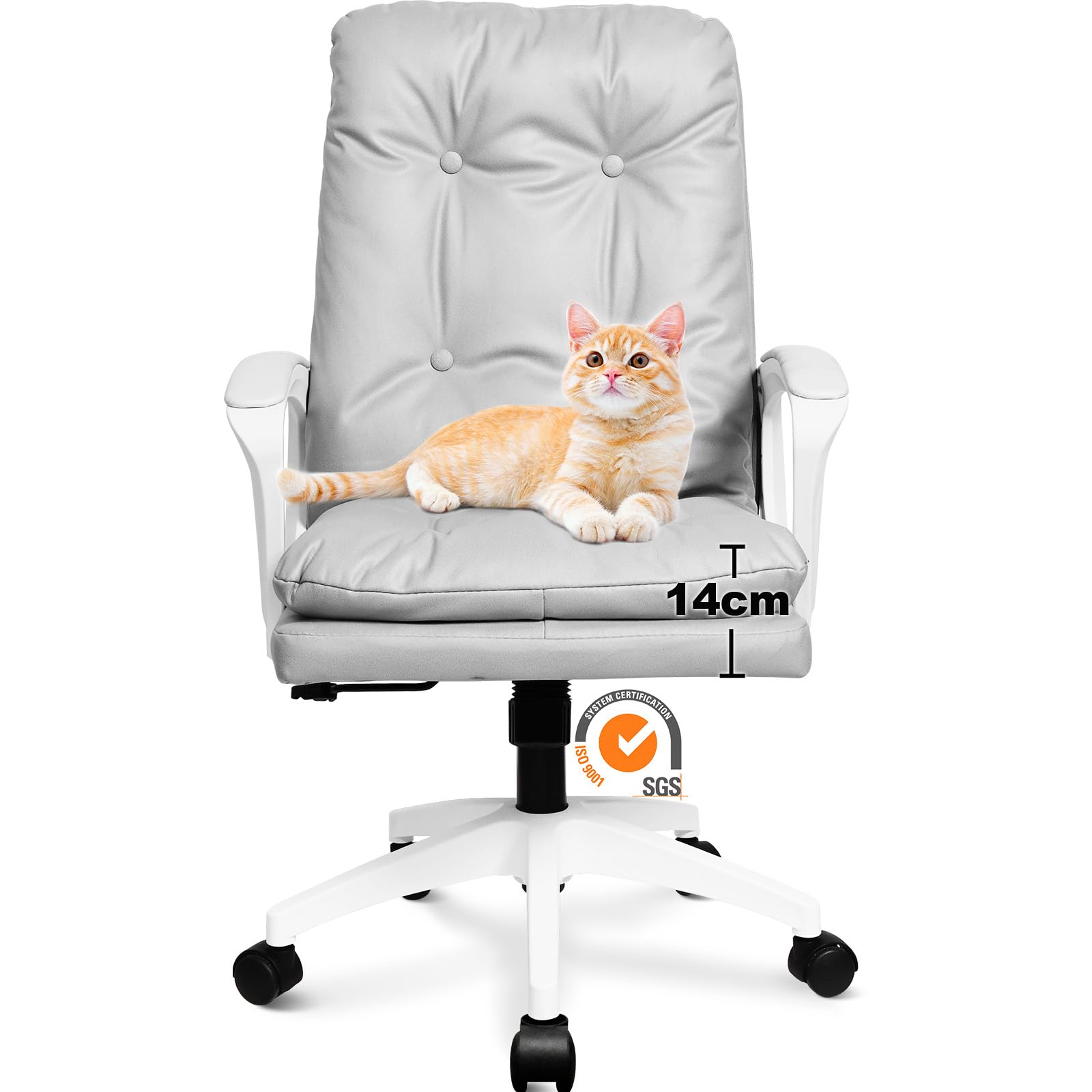 BASETBL Office Chair Ergonomic Small Desk Chair Extra Padded, Skin ...