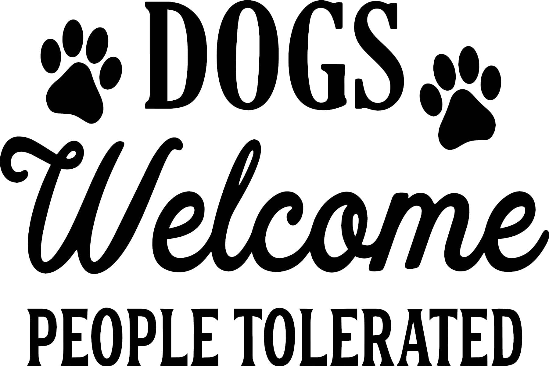 Shop Window Dogs Welcome Friendly Sign Vinyl Decal Sticker Decal ...