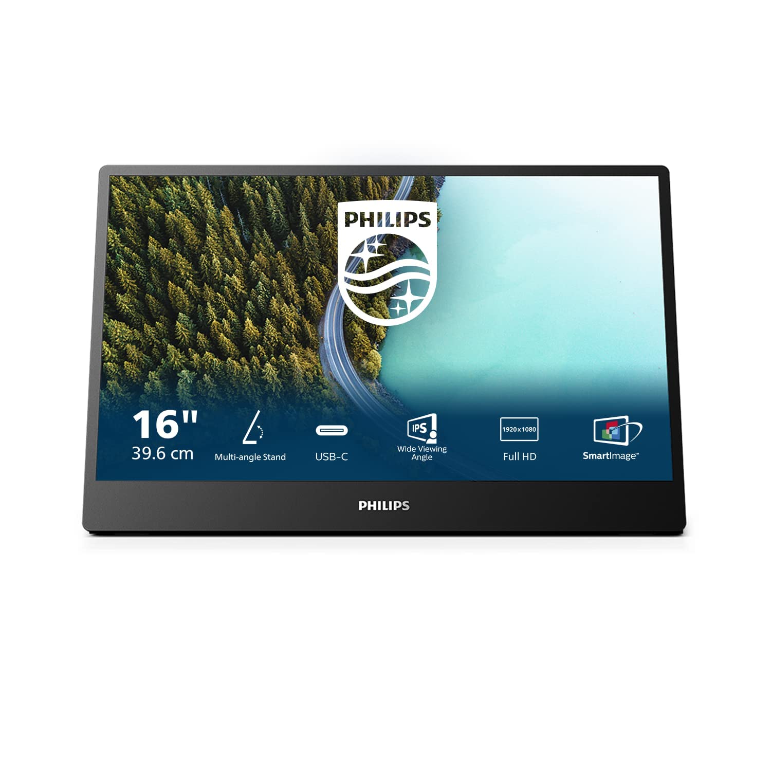 Philips Portable Monitor - 16B1P3302 - 16" FHD USB-C, Tilt adjustable ...