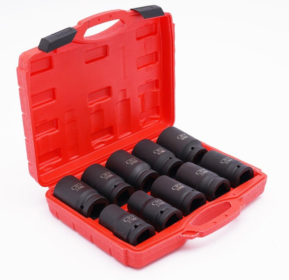 10-Piece Impact Wrench Set Power Socket Set 24-46 mm Impact Socket Set ...