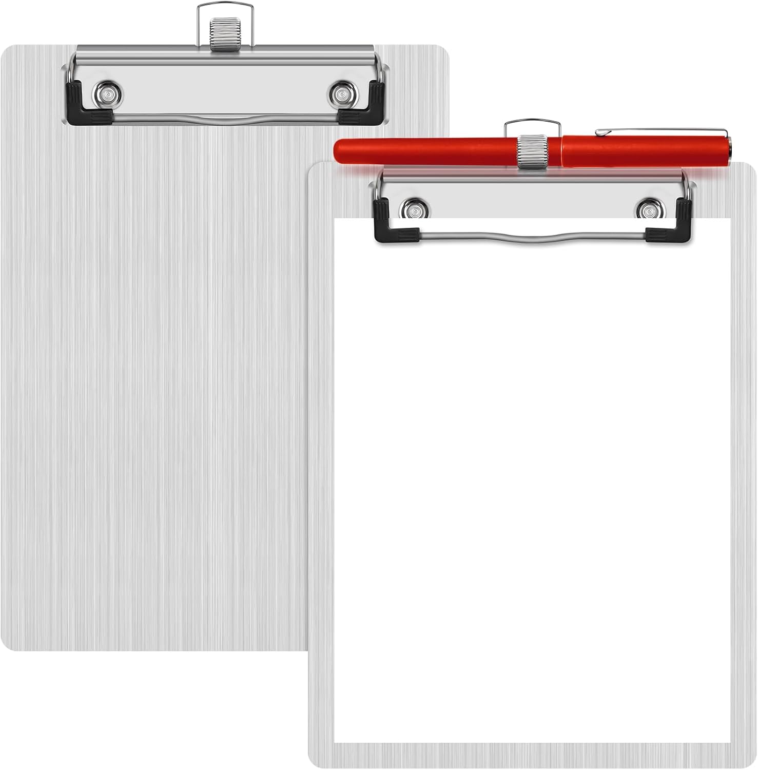 Amazon.com : qoupln 2 Pack Small Metal Clipboard with Pen Holder A5 ...