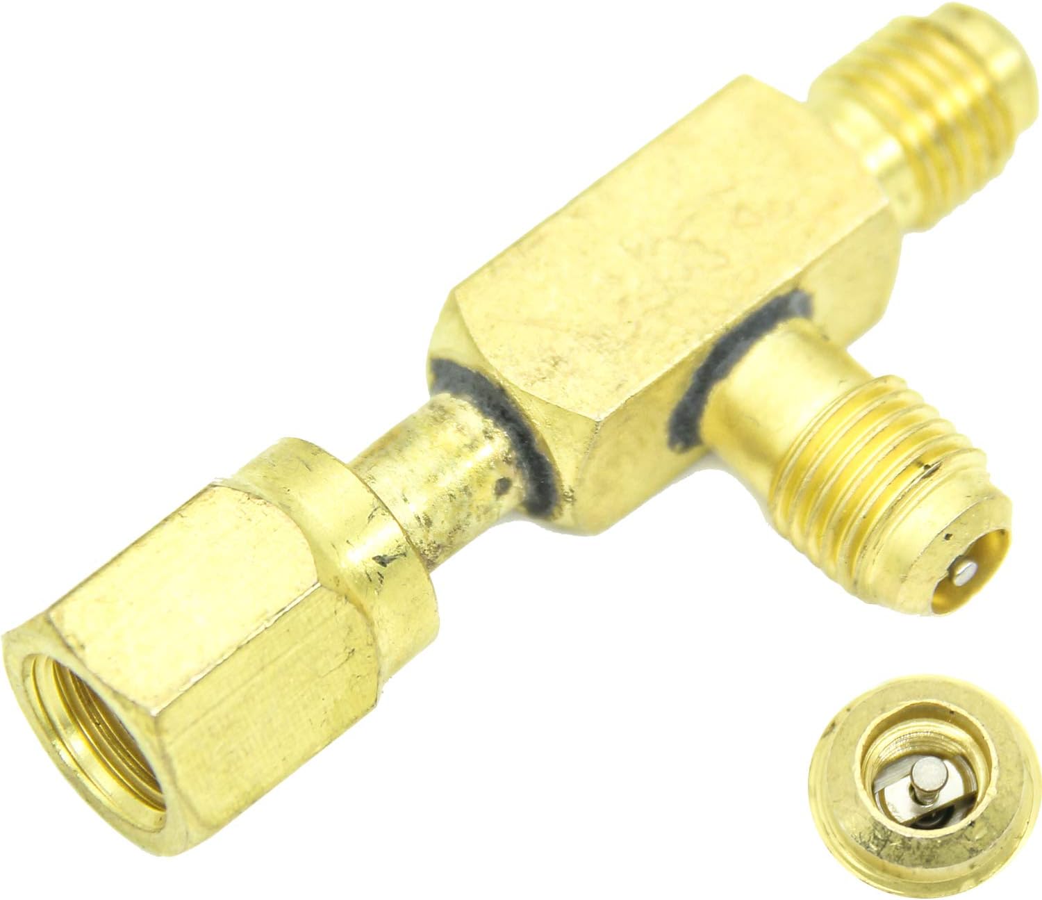 Amazon.com: 2PCS Quick Coupler Access Tee, 1/4'' Valves Core Tee ...