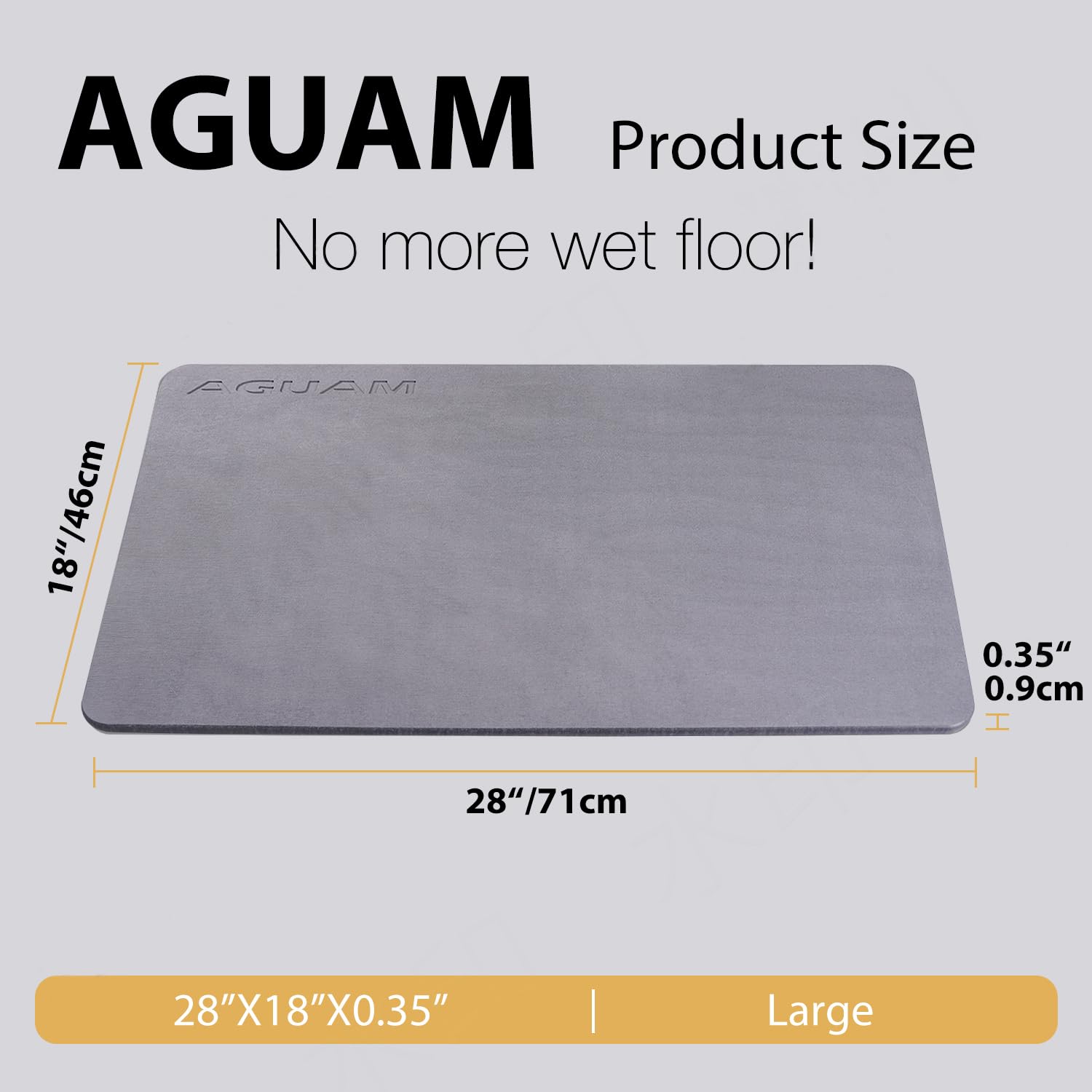AGUAM - Large Stone Bath Mat Diatomaceous Earth Bath Mat Super ...