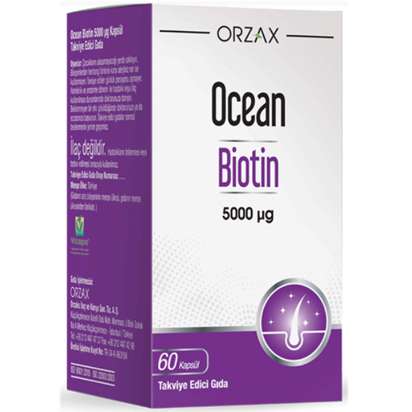 Ocean Biotin 5000mcg 60 Kapsül : Amazon.com.tr: Sağlık ve Bakım