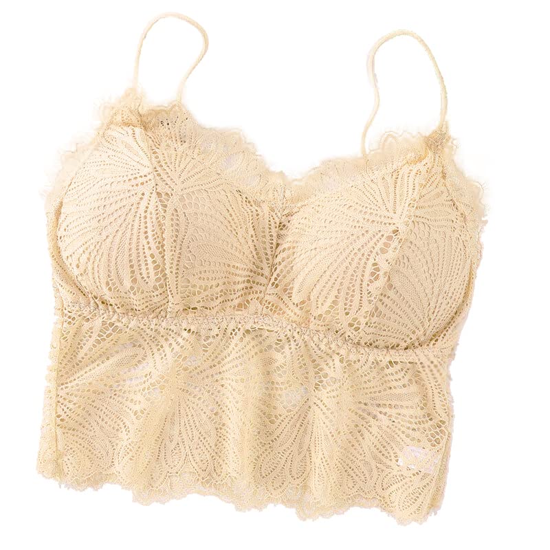 Buy Purple Secret Women Lace Crop Top Bralette (Beige, 1 pc, Free Size ...