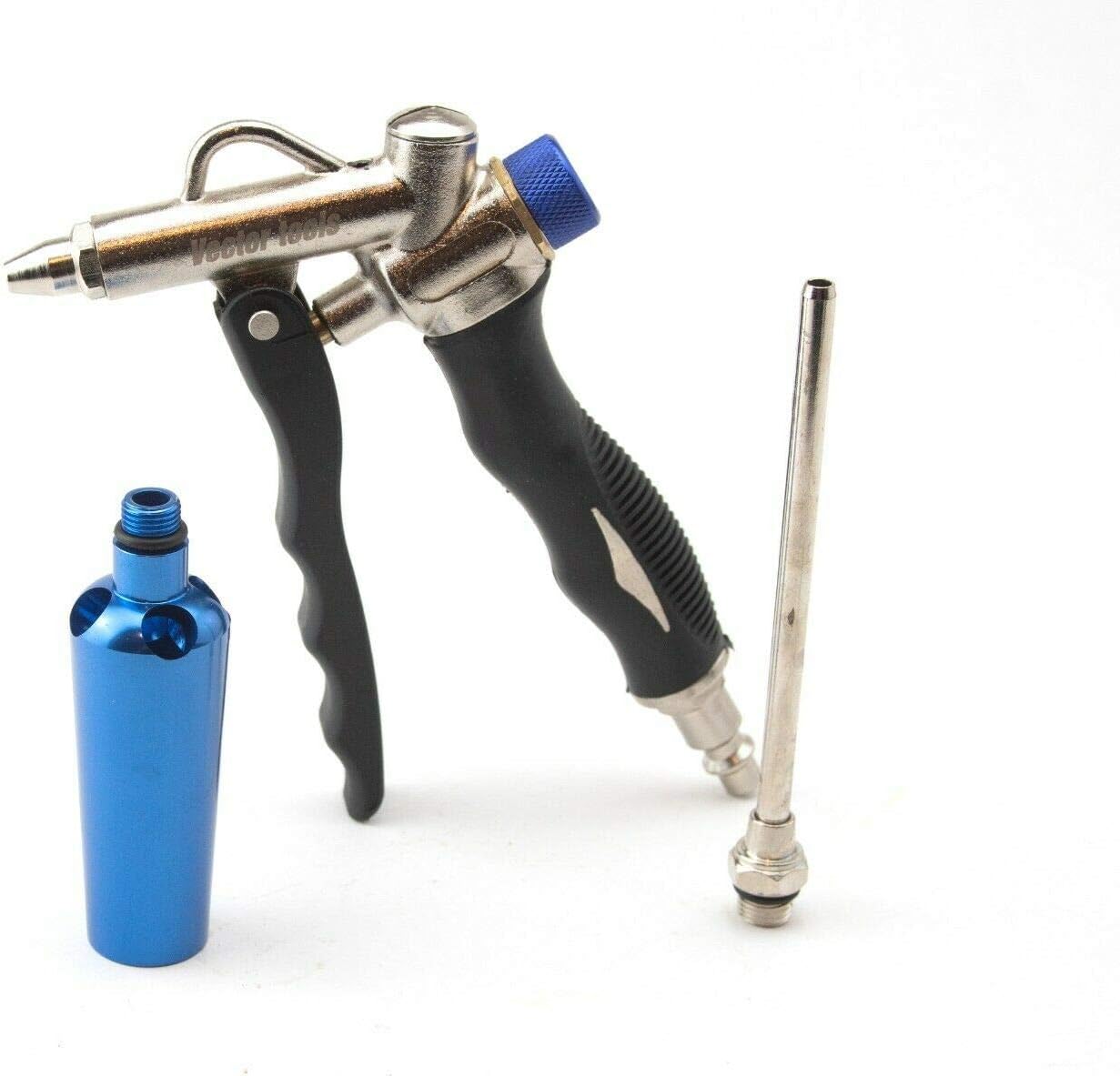 VCT 2-Way Air Blow Gun kit Adjustable Air Flow Extended Nozzle High ...