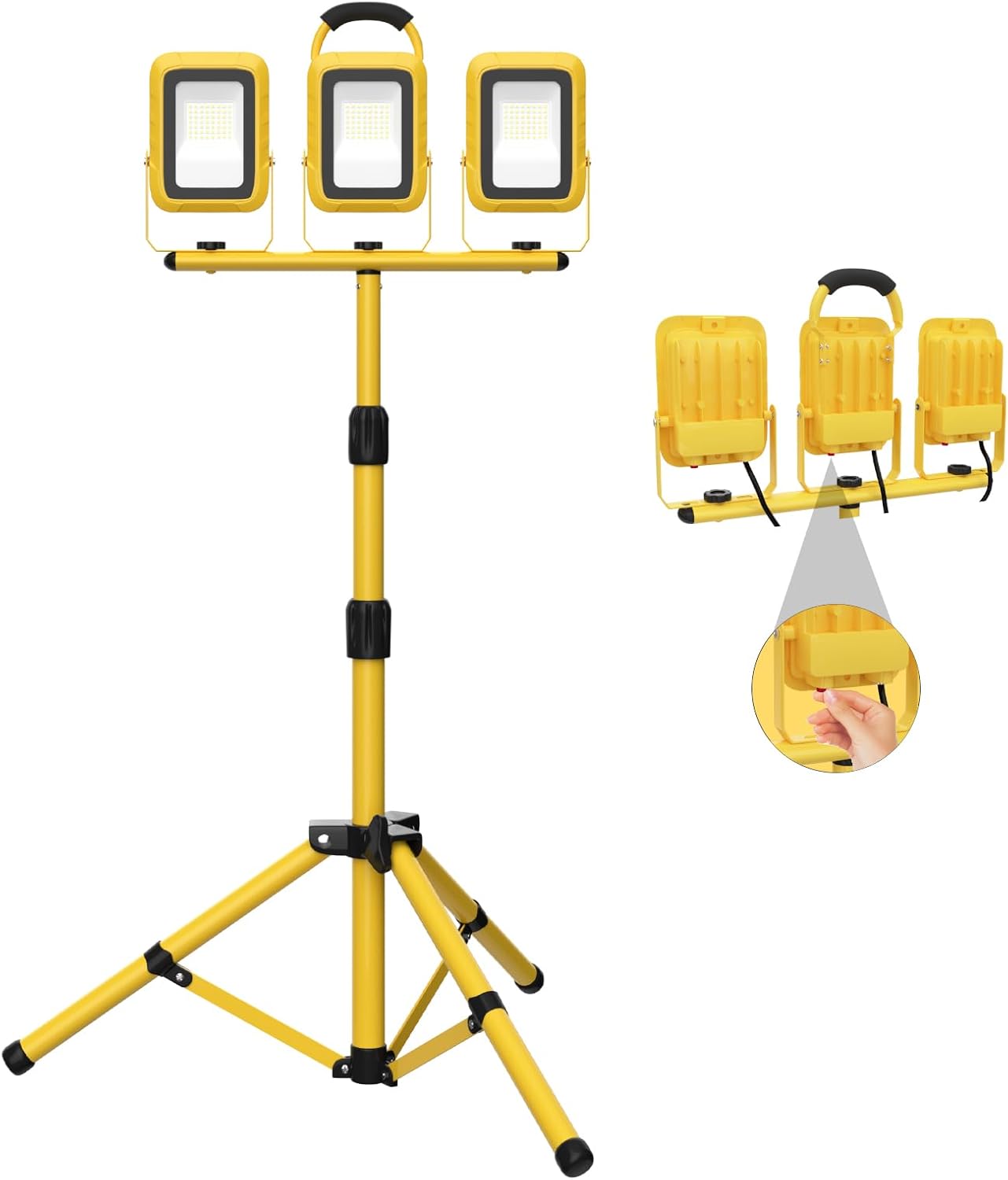 21000 Lumens Work Lights with Stand, 3 Adjustable Head LED Work Light ...