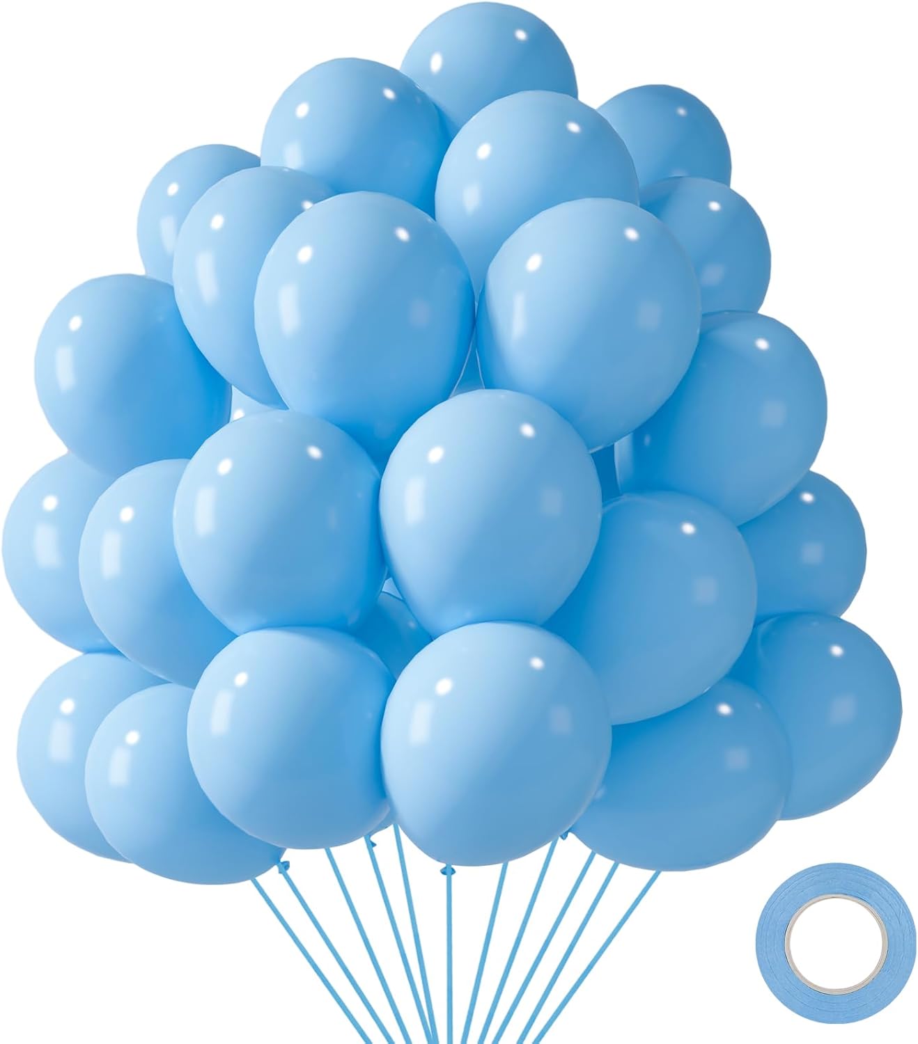 Amazon.com: LovesTown 110PCS Light Blue Latex Balloons, 12 Inch Baby ...