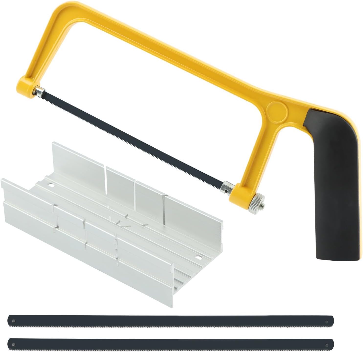 6inch Mini Hacksaw and Miter Block Set,Adjustable Miter Box and Saw Set ...