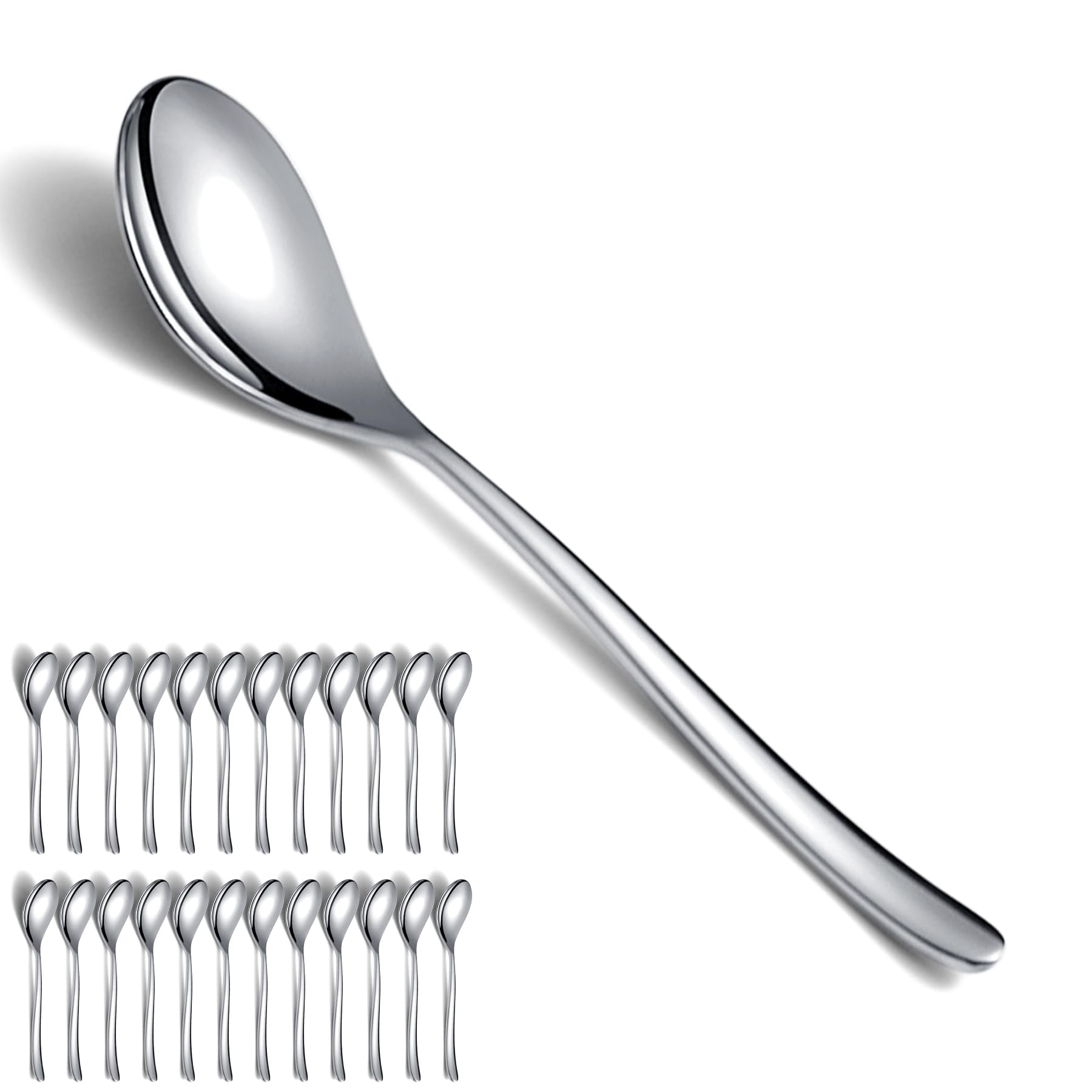 Amazon.com: Kyraton Dinner Spoons Set of 24 Pieces, 8" Stainless Steel ...
