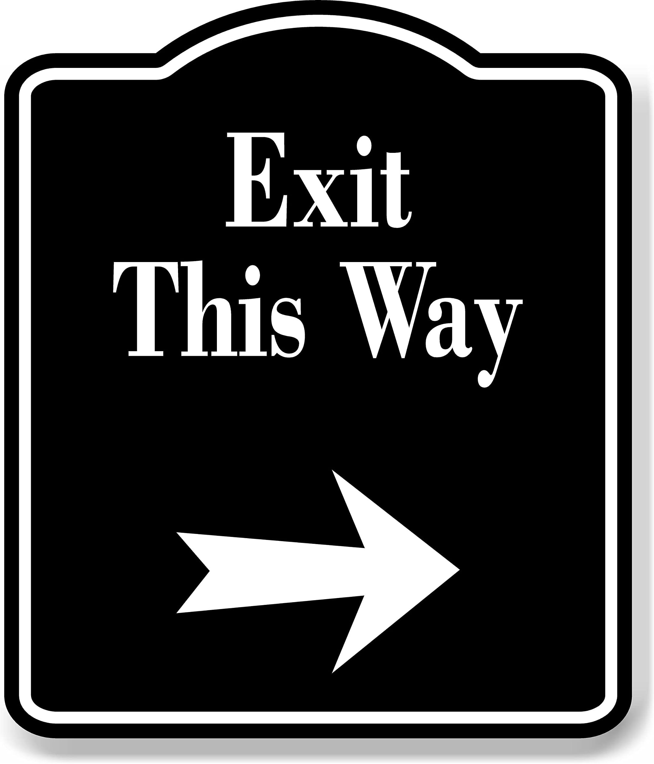 Amazon.com: Exit This Way Right Arrow BLACK Aluminum Composite Sign, 8. ...