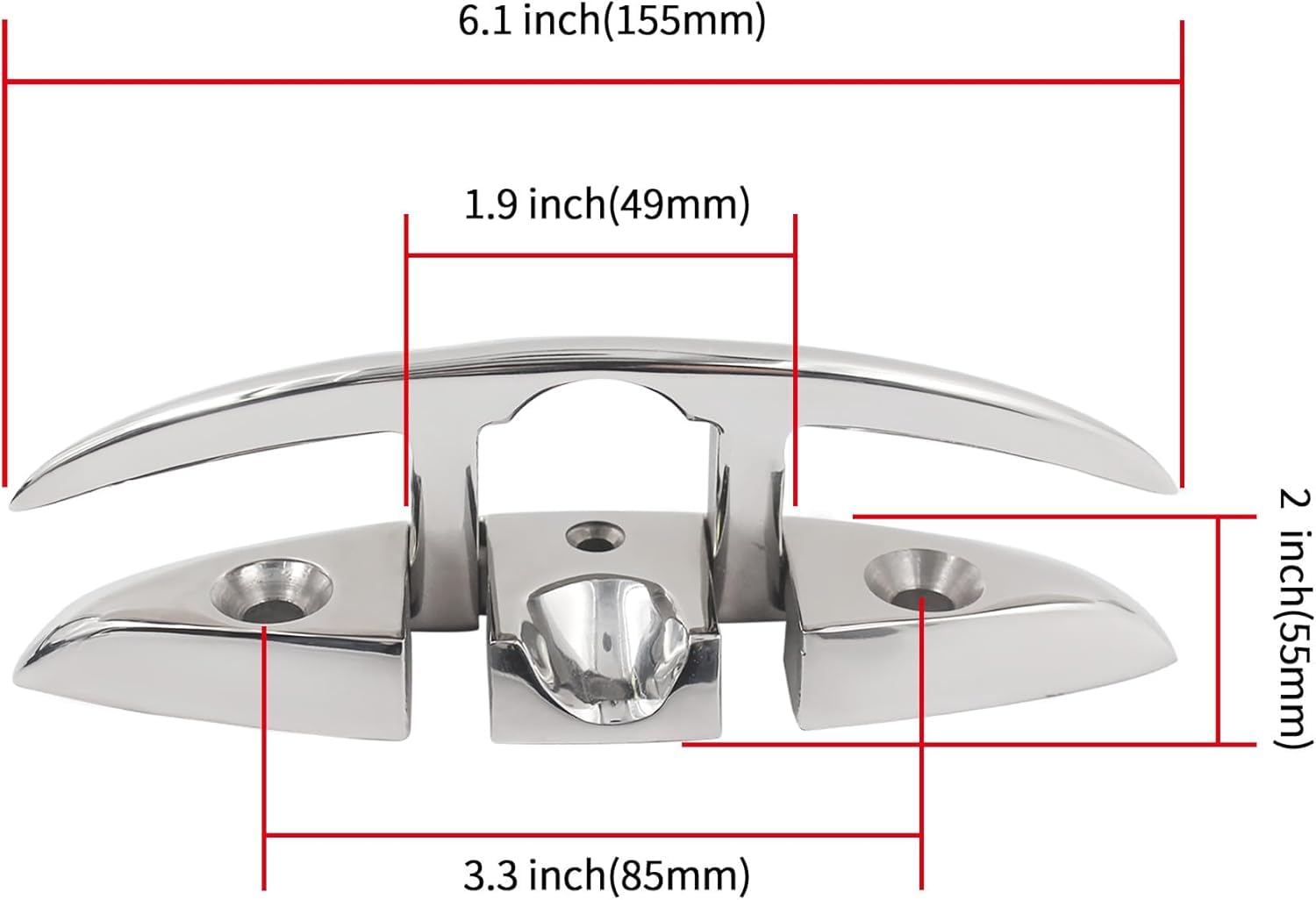 Snapklik.com : YANYUCB 316 Stainless Steel Boat Folding Cleats Flip Up ...