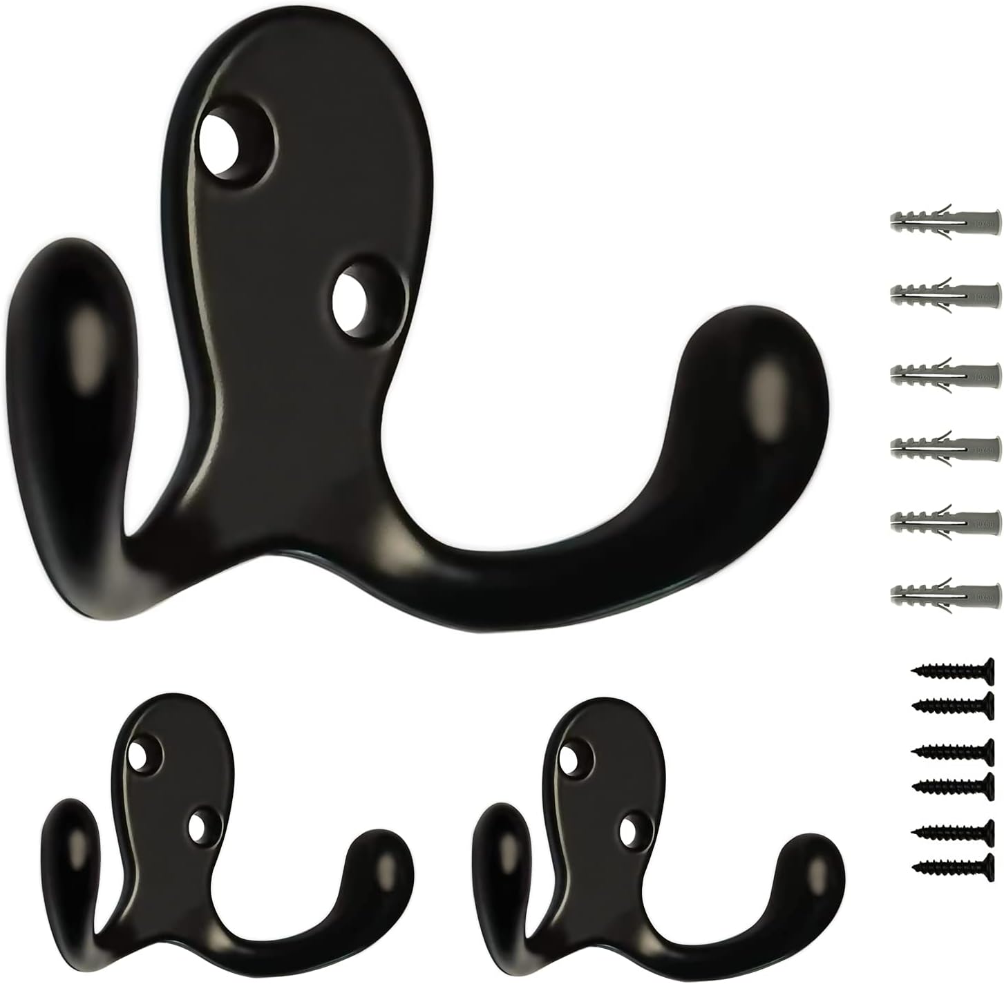 Liberty Hardware B46114Q-SN-C5 Double Prong Robe Hook, Satin Nickel ...