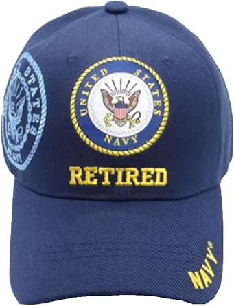 Navy Emblem Retired (Emblem Shadow on Side) Baseball Cap Navy at Amazon ...