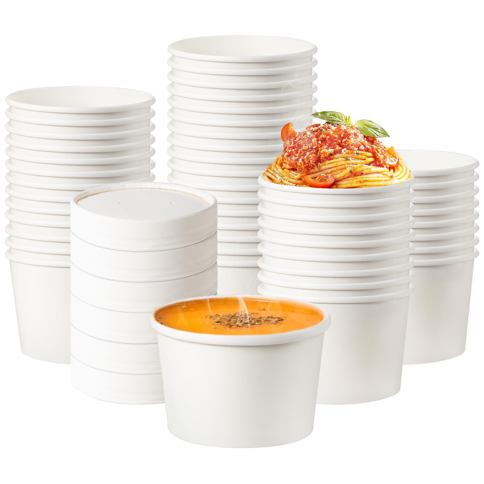 50 Pack 8 Oz White Paper Food Cup With Vented | Desertcart Sri Lanka
