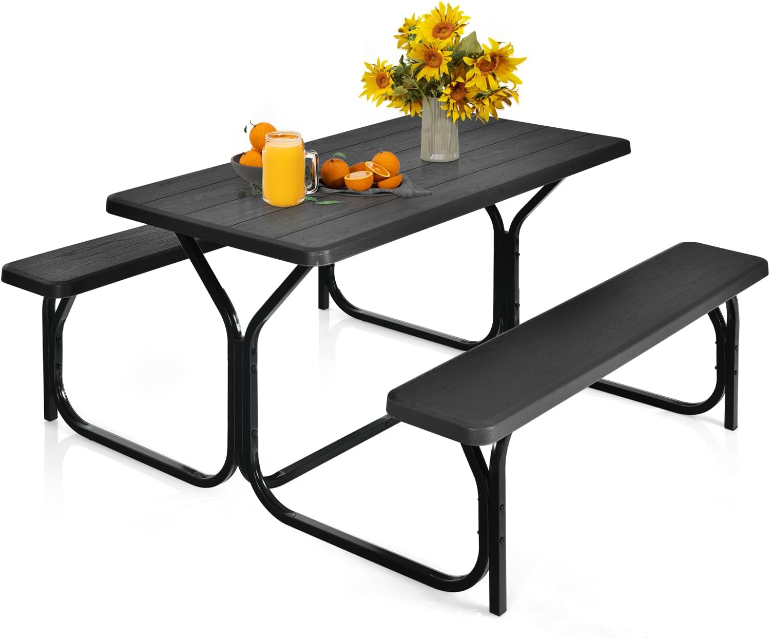 Amazon.com : Outdoor Picnic Table, Black : Patio, Lawn & Garden
