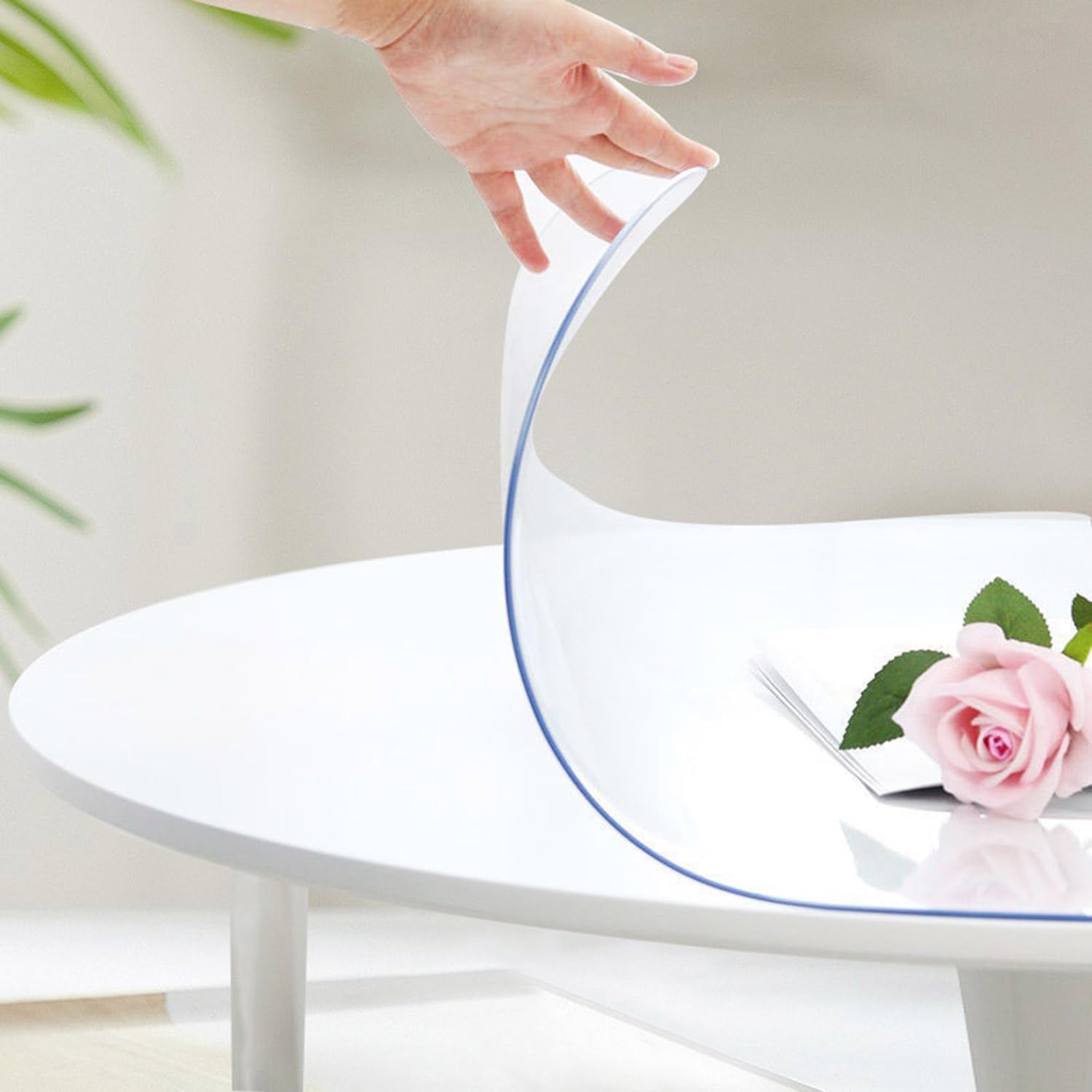 Amazon.com: Clear Table Cover Protector, 1.0mm Thick Table Protector ...