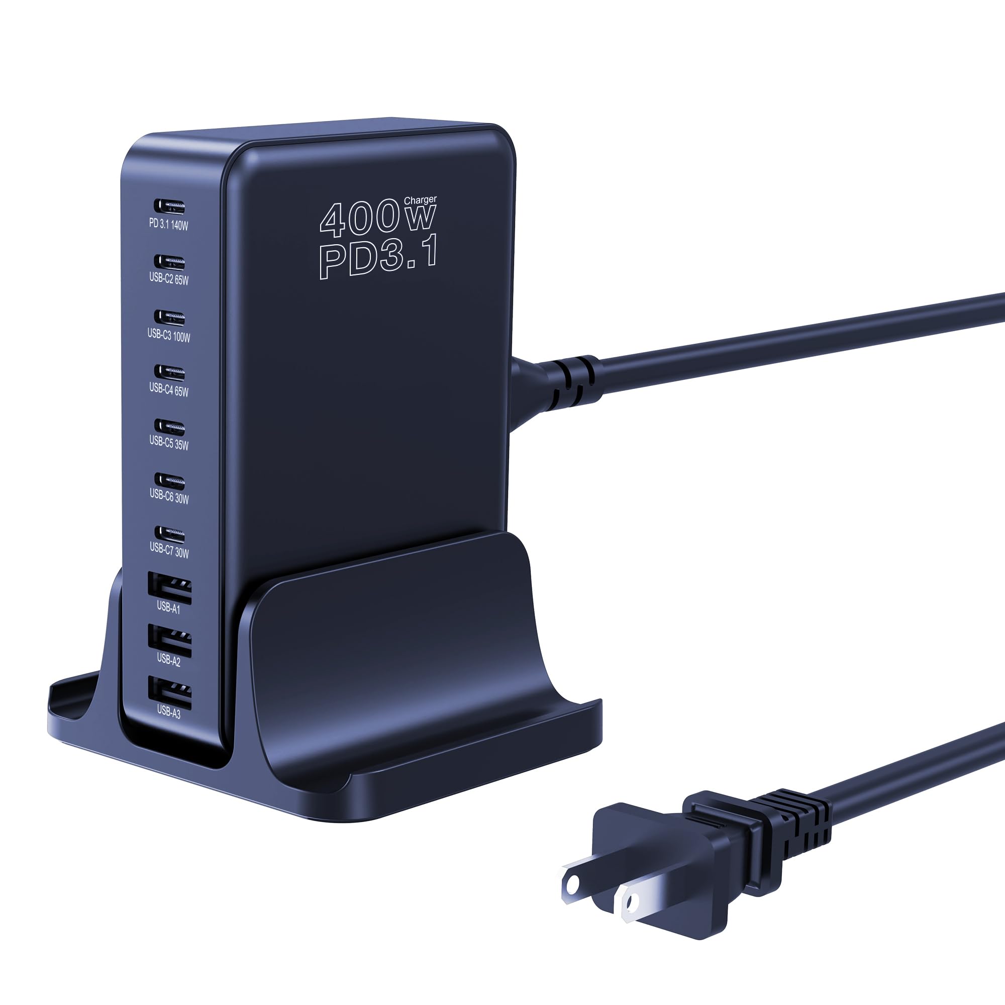 Amazon.com: CHIPOFY 400W USB C Charger, GaN Compact 10-Ports PD3.1 140W ...