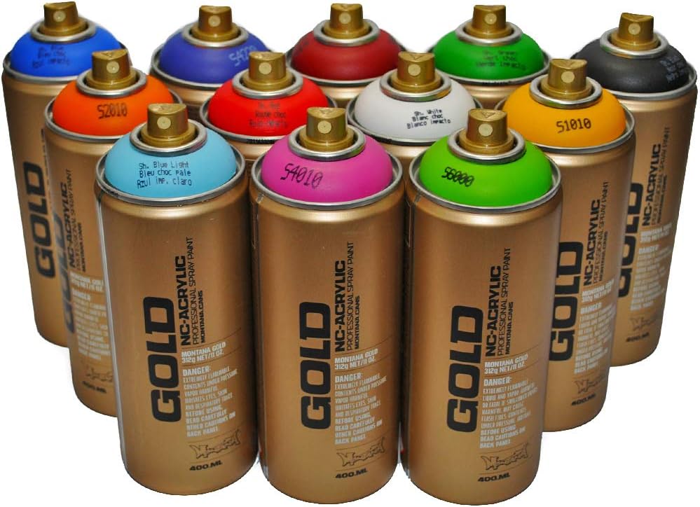 Amazon.com: Montana Gold Premium Spray Paint 400ml Main Colors Set of ...