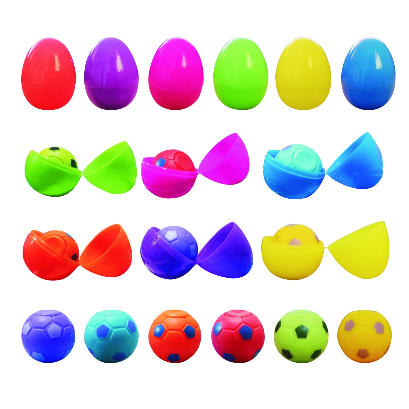 Amazon.com: Aubrogo12pcs Easter Eggs Prefilled with Mini Fidget Soccer ...