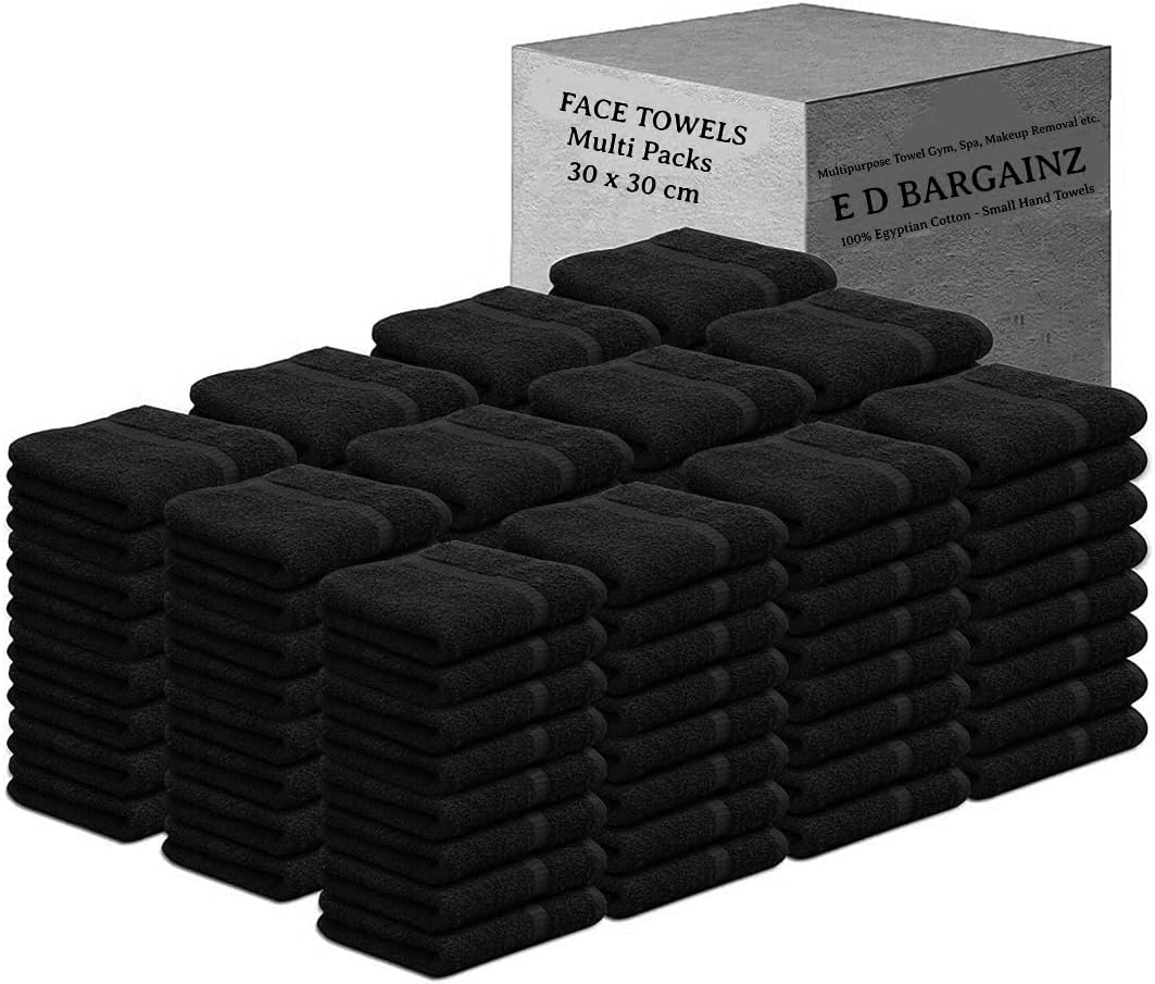 Face Cloth Pack of 6, 12, 24, 36, 48, 96 Soft Flannels Set100% Egyptian ...