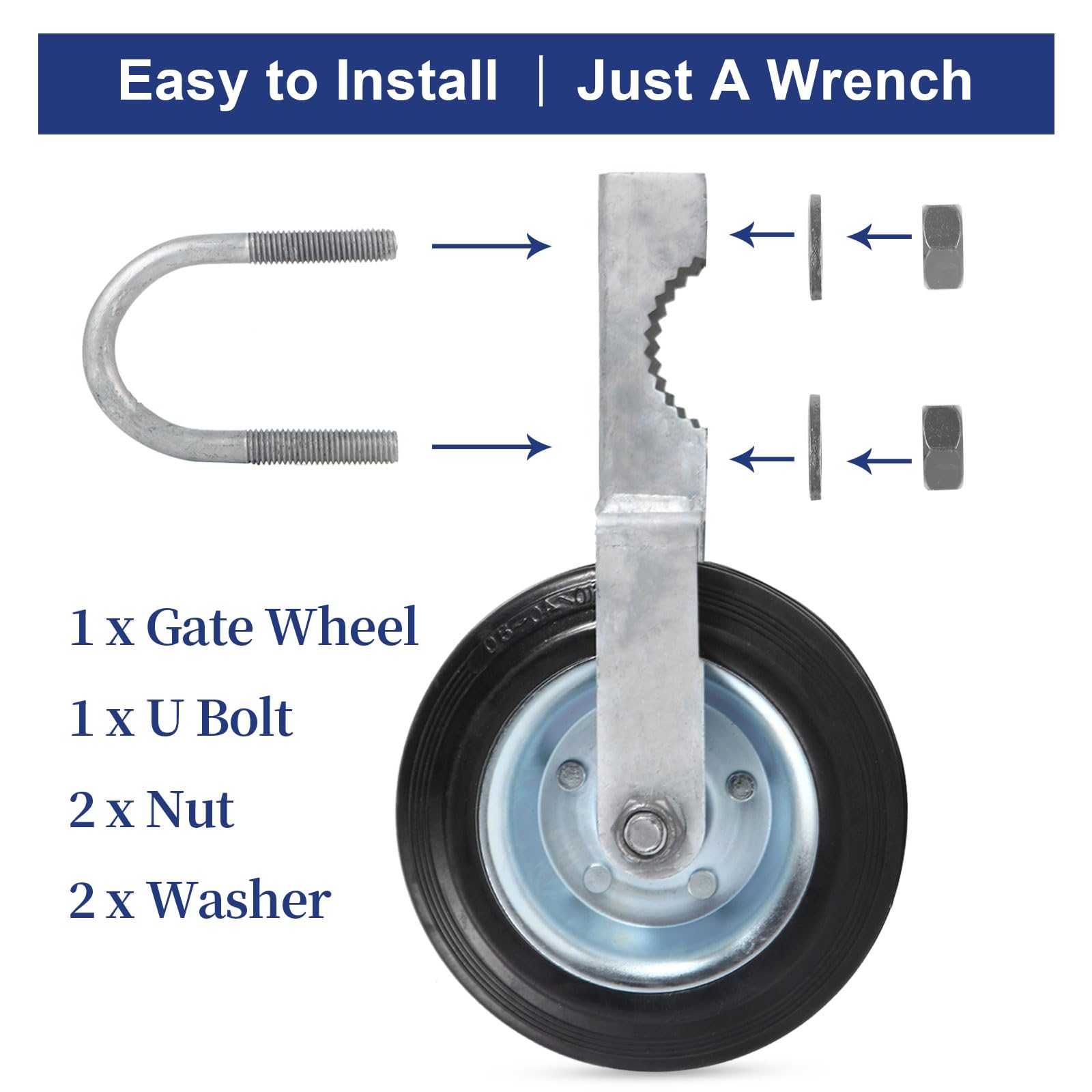 Snapklik.com : JIAHOO 6" Gate Helper Wheel For Metal Swing Gate