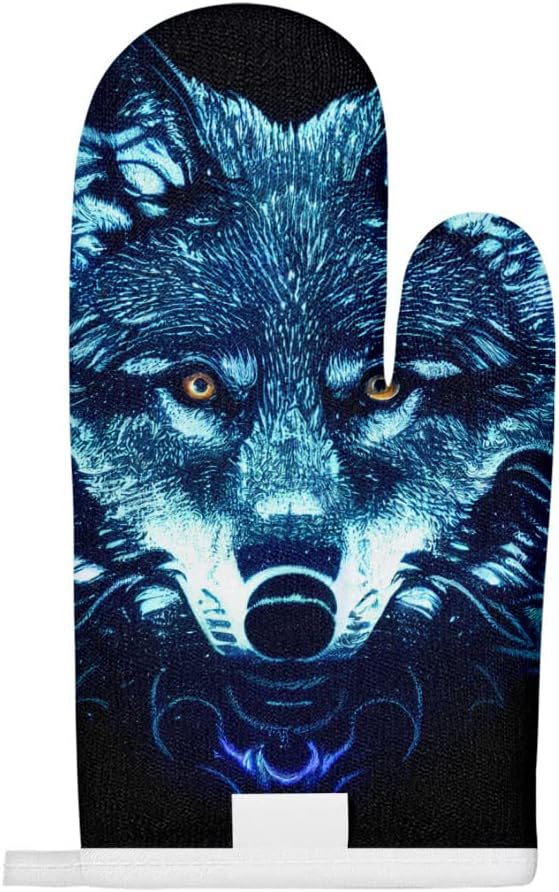 Amazon.com: Wolf Art Oven Mitt - Glass Wolf Oven Glove - Digital Art ...