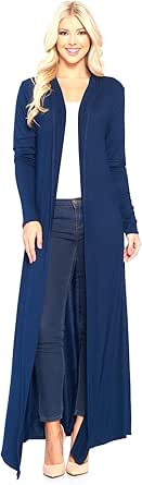Isaac Liev Women's Maxi Cardigan – Casual Long Flowy Open Front Floor ...