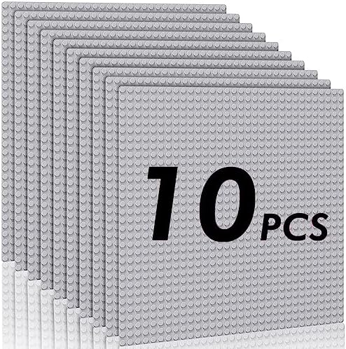 Pokiiulk Classic Baseplates Building Plates-Pack of 10 Large 10" x 10 ...